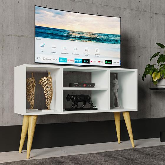 Rack Para TV 32 polegadas Noruega Branco - Moveise - Rack - Magazine Luiza