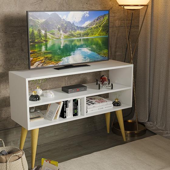 Rack Para Tv 42 Polegadas Com 3 Nichos Chile Branco - Moveise - Rack - Magazine Luiza