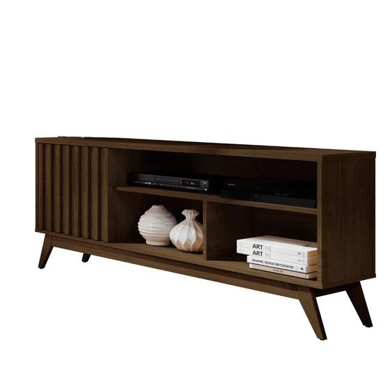 Rack para TV 55" Retro Sala Apartamento Pequeno Malbec Wood Giga Moveis ...