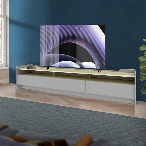Rack Para Tv 70 Polegadas Cinza Off White 220cm Viego Shop Jm - GELIUS - Rack - Magazine Luiza
