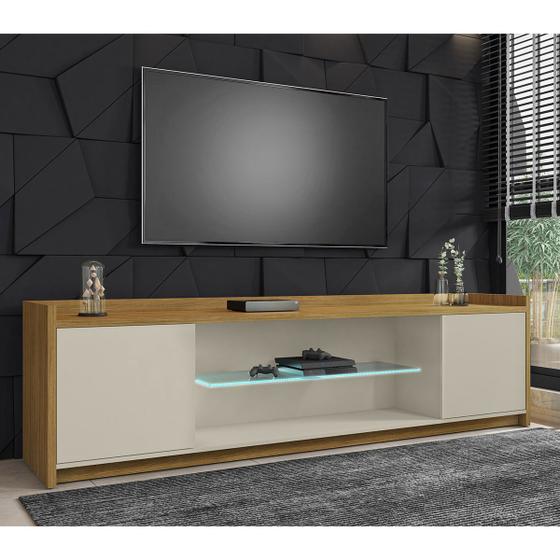 Rack Para TV 82 Polegadas Doha Bechara Off White E Cinamomo - Móveis ...