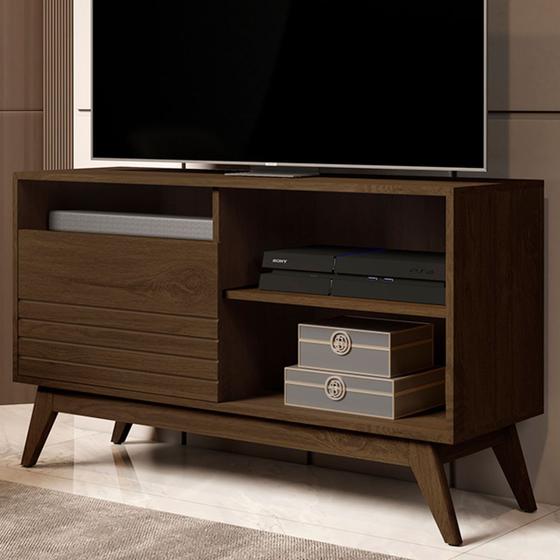 Rack Para Tv Até 42 Polegadas Fenix Wood 1 Porta 1 Prateleira Cedro - Giga Móveis - Rack com ...