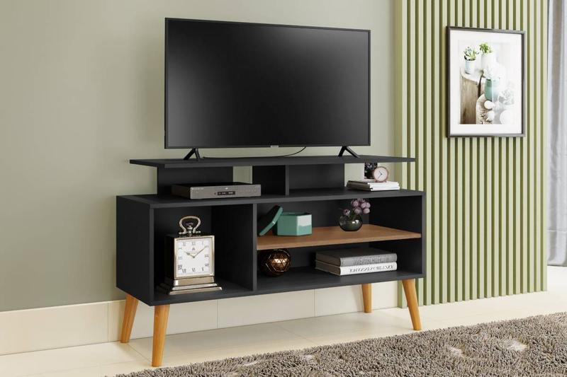 Rack para Tv até 42 polegadas Lyon 5 Nichos Cor: Preto - Kaza Ecom - Rack - Magazine Luiza