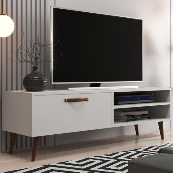 Rack para TV Até 43 Polegadas Miami 1 Porta 1 Prateleira Branco - Jcarvalho - Rack - Magazine Luiza