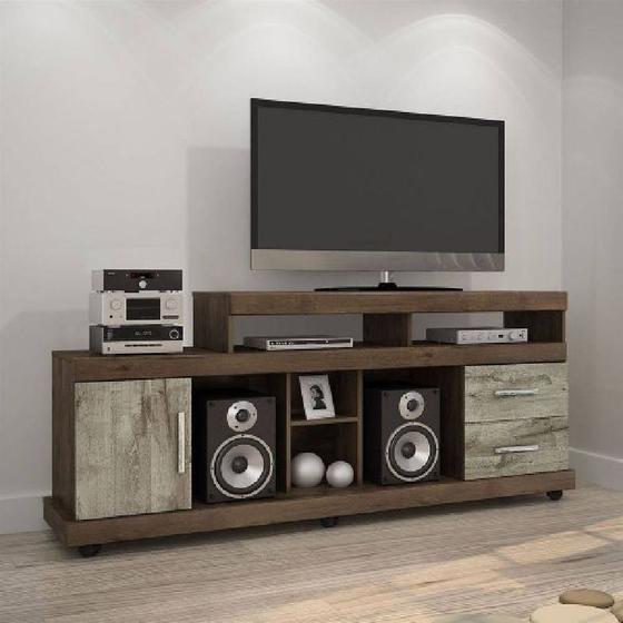 Rack para TV até 50 Polegadas Bem Ti Vi JCM Cacau/Grigio - Rack ...