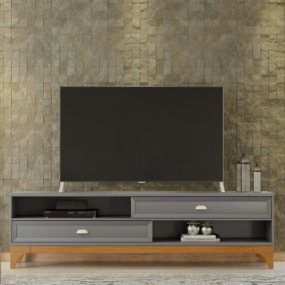 Rack para TV até 70 Polegadas Lukaliam Móveis Michigan 2 Portas - Cinza ...
