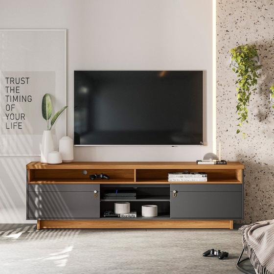 Rack para TV até 75 Polegadas 2 Portas Araçatuba Linea Brasil Nature ...