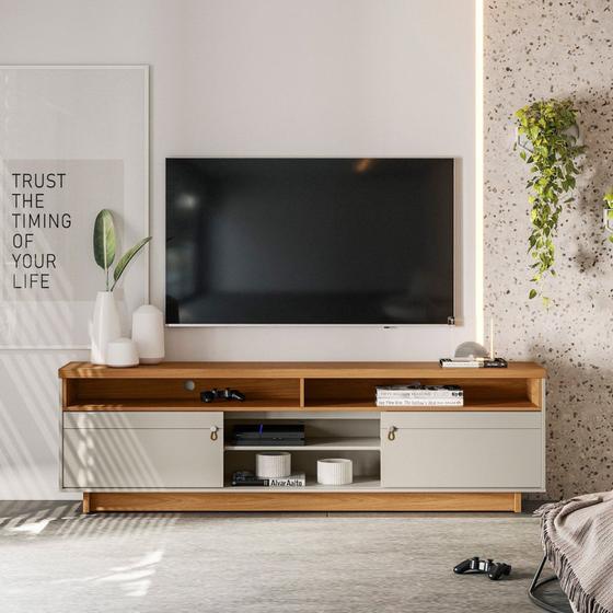 Rack para TV até 75 Polegadas 2 Portas Araçatuba Linea Brasil Nature ...