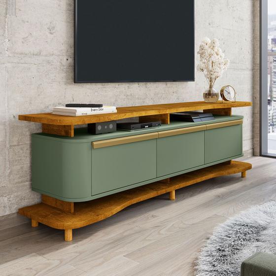 Rack para TV Até 75 Polegadas Guarapari 3 Portas Naturalle/Pistache - Móveis Bechara - Rack ...