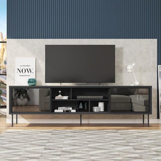 Rack para TV até 75 Polegadas Industrial 220cm em BP Porta Reflecta ...