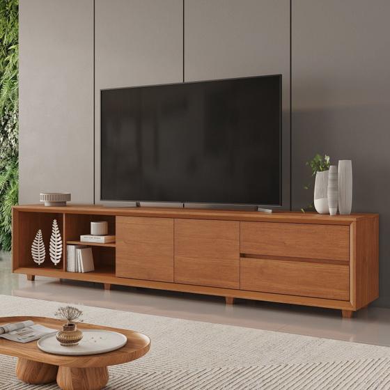 Rack para Tv até 75 Polegadas Pés Madeira Maciça 250cm Prime - Mavaular ...