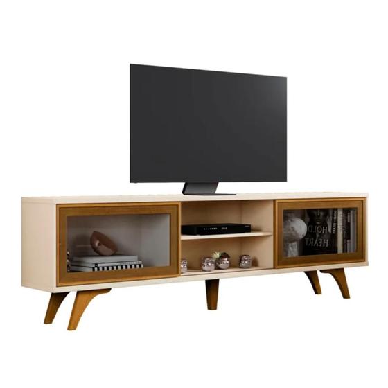 Rack para Tv até 75 Polegadas Vitrum 2 Portas de Correr Reflecta Off ...