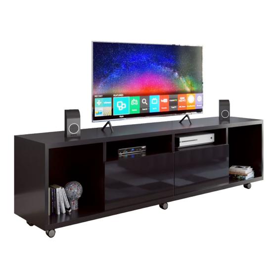 Rack Para Tv Sala 60 Polegadas Altura 57 Cm Largura 180 Cm Com Rodas 2 ...