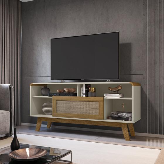 Rack para TVs até 55 Polegadas 1 Porta 4 Nichos Lazuli Móveis Bechara ...