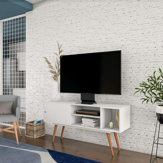 Rack Retrô Akaroa Branco 140 cm - Mobly - Rack - Magazine Luiza