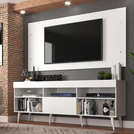 Rack Retrô com Painel para TV até 55 Polegadas e 1 Porta Espresso ...