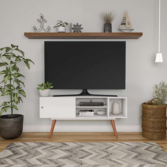 Rack Retrô North Shore Branco 140 cm - Mobly - Rack - Magazine Luiza