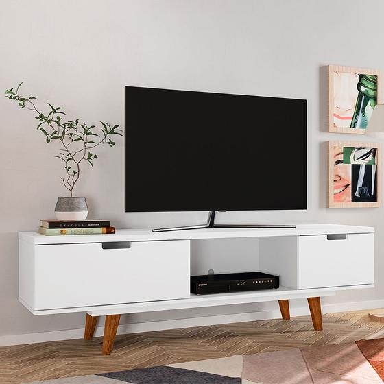 Rack Retro Vintage Tv até 65 Polegadas Box Branco - OLIVAR MOVEIS ...