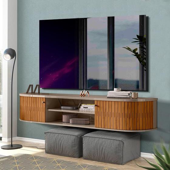 Rack Ripado Suspenso Para Tv Até 75 Polegadas Fendi Naturale Archer ...