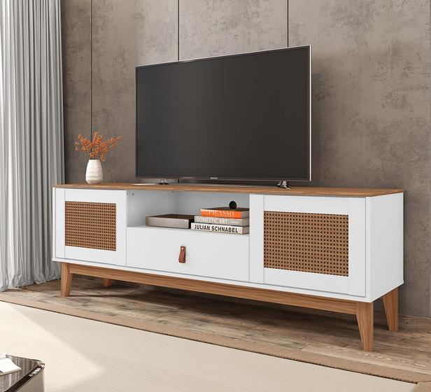 Rack Sala Esmeralda para TV de 60 Polegadas Branco Noce Casa D - Rack - Magazine Luiza