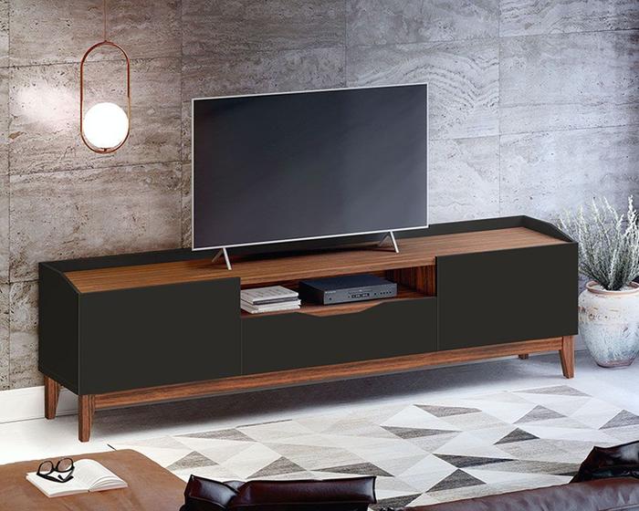 Rack Sala Ravena para TV até 65 Polegadas c/ Pés de Madeira - CASA D ...