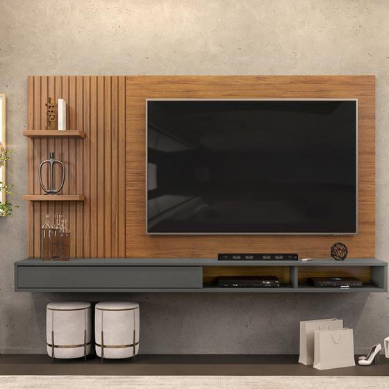 Rack Suspenso para TV até 60 Polegadas 1 Portas 2 Prateleiras Bento DJ ...