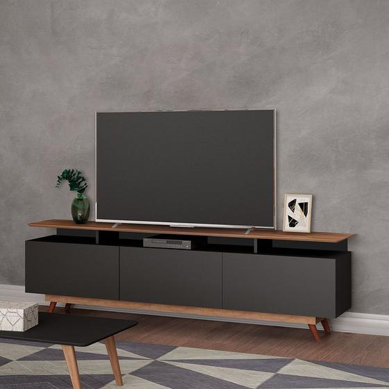 Rack Tuboarte Taina p/ TV's de até 65" com 3 Gavetas Pés em estilo ...