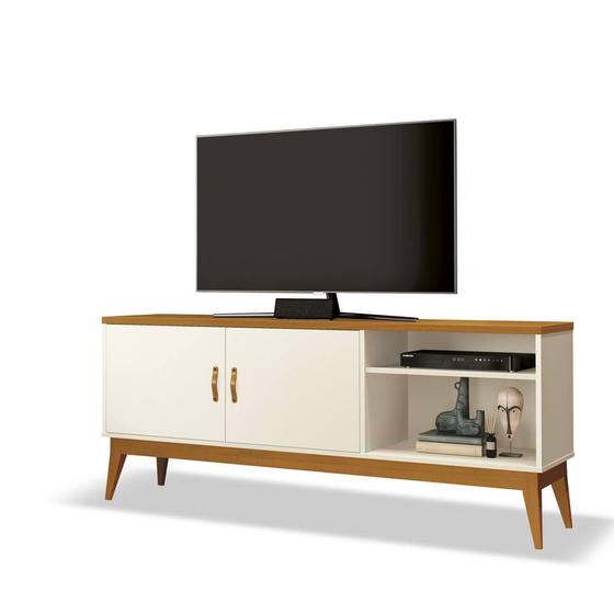 Rack Tv 60 Polegadas Star EDN Off White/Cedro - EDN Móveis - Rack ...