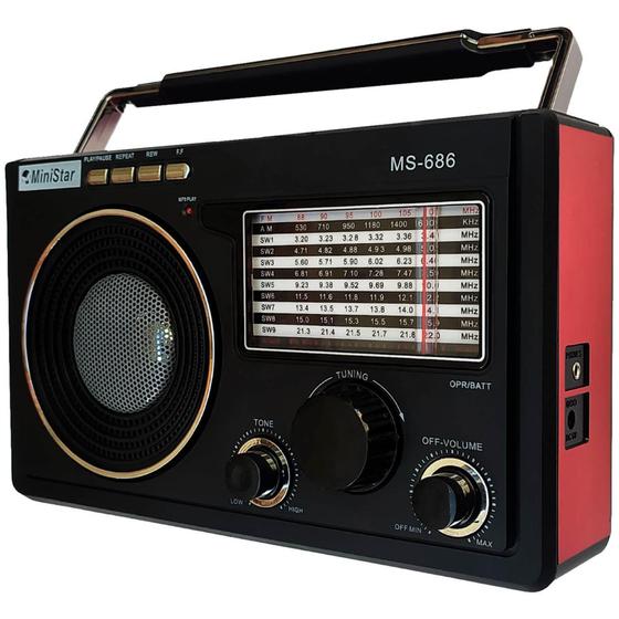 Rádio A Pilha E Tomada Am Fm Pen Drive SW Com Sd Usb Antena - MiniStar ...