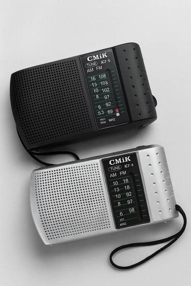 Rádio AM/FM de bolso portátil de pilha no estilo antigo ICF-8 RF - Cmik ...