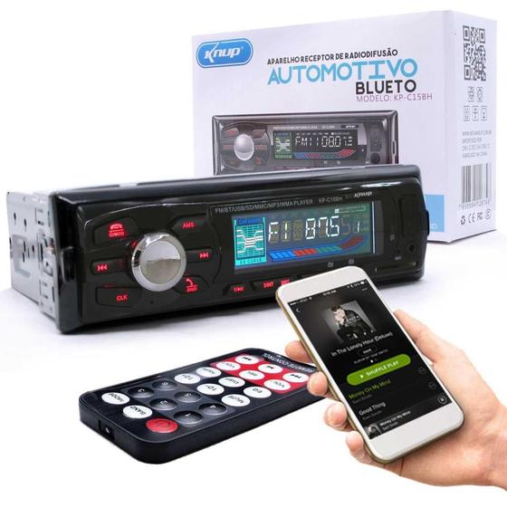 Radio Automotivo Knup KP-C15BH MP3 Player Bluetooth 4X25W RMS USB/ SD/ AUX - Som Automotivo ...