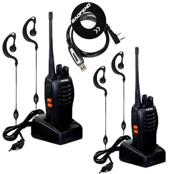 Rádio Comunicador Ht Dual Band Uhf Vhf Uv-777S Fm Fone Ptt Com Cabo ...