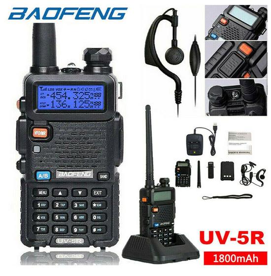 Radio Ht Dual Band Baofeng Uv5r Comunicador Uhf Vhf Fone de Ouvido ...