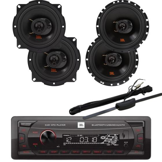 Rádio JBL Celebrity 100 BT/USB/SD/FM/AUX + 2 Falantes JBL 6TRFX55 + 2 ...