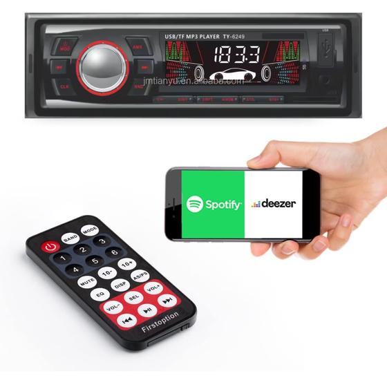 Rádio Mp3 Player Bluetooth Som deCarro Usb Aux Cartão Sd Fm + Controle ...