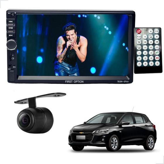 Rádio MP5 CarPlay Android Auto 2 Din + Câmera Ré Onix 2012 2013 2014 2015 2016 2017 2018 2019 ...