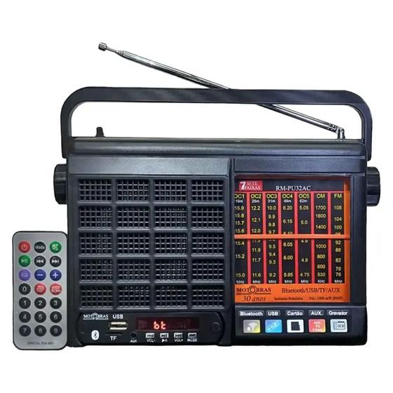 Radio Portatil 7 Faixas AM/FM/OC 1000W Bluetooth RMPU32AC Motobras ...