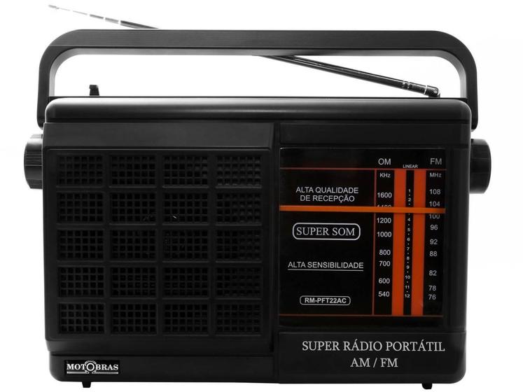 Rádio Portátil AM/FM RM-PFT 22AC - Motobras - Motobrás - Rádio Portátil ...