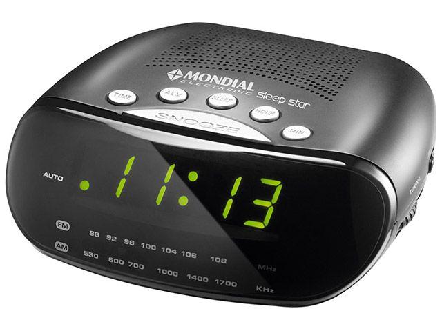 Rádio Relógio AM/FM 2 Watts RMS - Alarme Relógio Timer RR-01 - Mondial ...