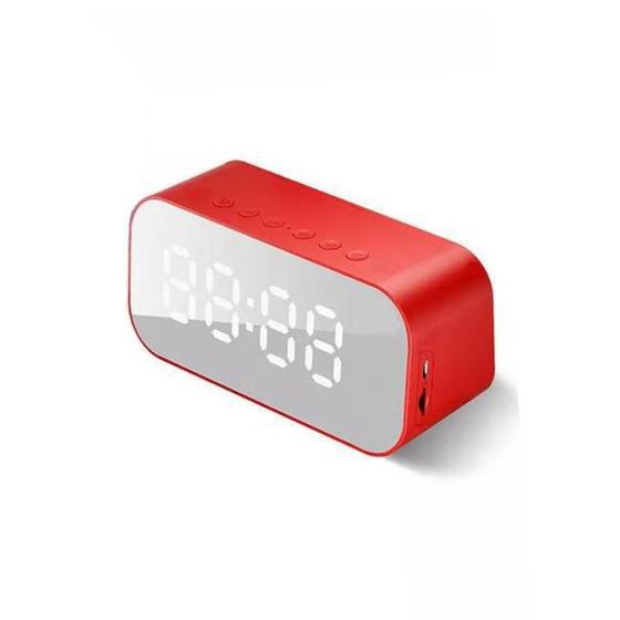 Rádio Relógio Bluetooth Despertador E Caixa De Som Vermelho - Durawell ...
