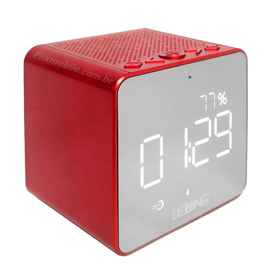 Rádio Relógio Despertador Digital Espelhado com Caixa de Som Bluetooth ...
