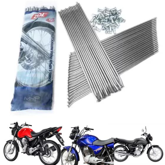 Raio ddl titan 125-150-160 traseiro dianteiro ks cromado ddl - Jogo de Raio para Moto - Magazine ...