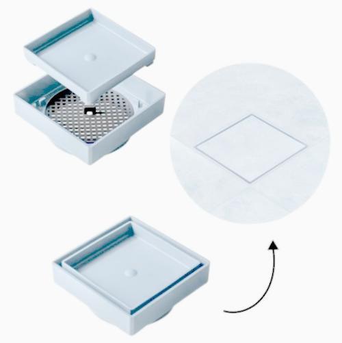 Ralo 15X15 Oculto Seca Piso Porcelanato Inteligente Branco - Ralo ...