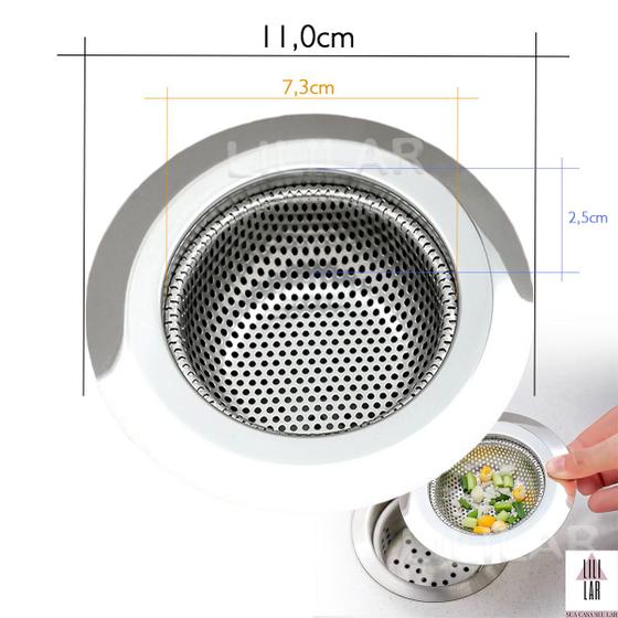 Ralo de Inox para Pia Cozinha Cuba Banheiro Ralinho Japones - BLACK ...