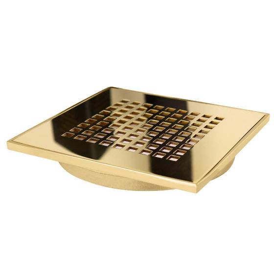 Ralo Inox 304 Ouro Gold Itanova Square 10X10 Base Em Alum. - Ralo ...
