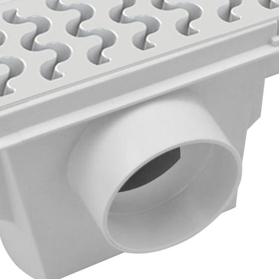 Ralo Linear 5,5 X 50 Cm Sifonado Branco Com Grelha Copacabana Branca ...