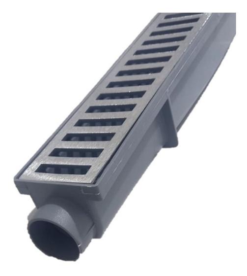 Ralo Linear 6X50 Grelha De Alumínio Com Coletor Sifonado Seca Piso (3 ...