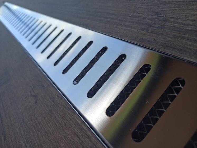 Ralo Linear Inox 304 modelo 7x50 Padrão com Aro e Tela Anti Insetos ...