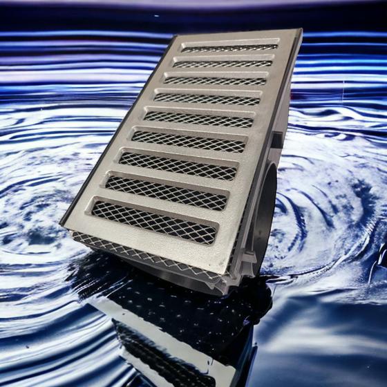 Ralo Linear Pluvial Alumínio 15x25 Cocho Coletor Modular 5 Saídas com ...