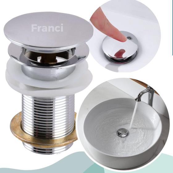 Ralo Válvula de Escoamento Cuba Click Inteligente Cromada 29mm 7/8 ...